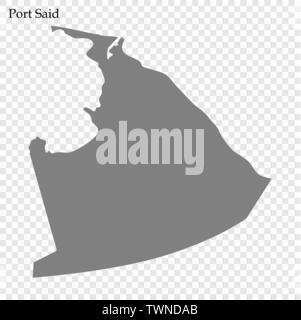 Map of Port Said, Egypt. Detailed city vector map, metropolitan area ...