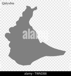 Egypt high detailed map Qalyubia, geography graphic country, africa ...