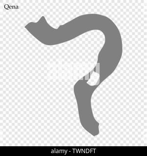 High Quality map of Qena is a region of Egypt, with borders of the ...