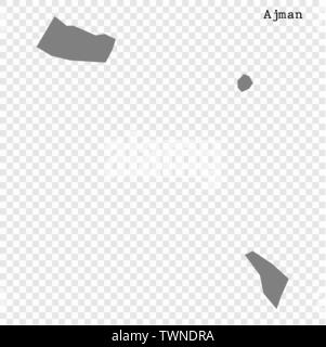 UAE plain country map. High details. Outline style. Shape of UAE ...