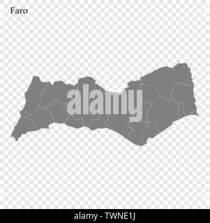 Map of Faro, a province of Portugal Stock Vector Image & Art - Alamy