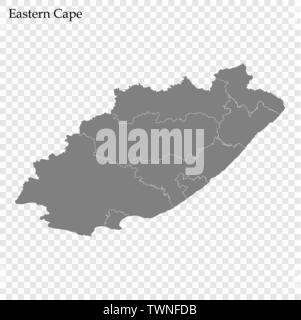 High Quality map of Eastern Cape is a region of South Africa, with ...