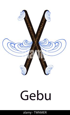 Rune Gebo. Ancient Scandinavian runes.Runes senior futarka.Magic ...