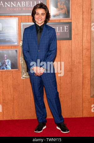 Luca Luhan attends the Annabelle Comes Home premiere on June 20, 2019 ...