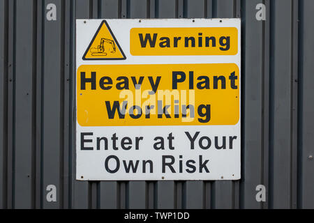 Heavy Plant Crossing Sign on Beach Stock Photo - Alamy