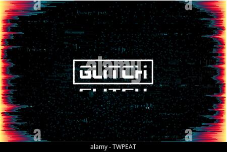 Glitch vector frame. Symbol of cyberpunk, hacker attack. Modern design ...