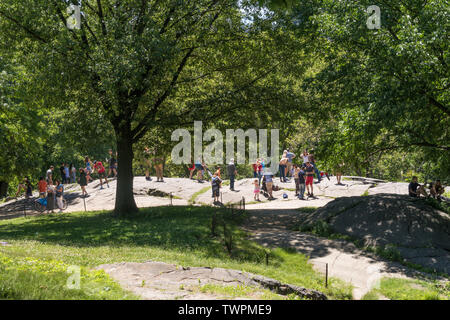 People Enjoying Overview Rock Formation, Central Park, NYC, 2025 Stock ...