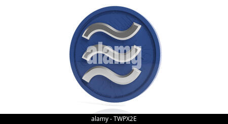 A white bitcoin cryptocurrency coin against a grey background. 3D ...