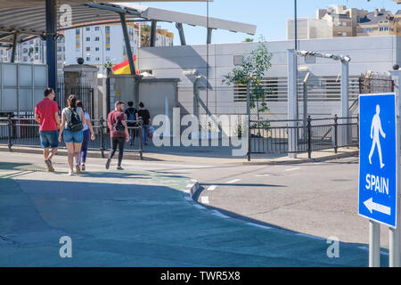 Customs officers cars Gibraltar at the border to Spain border force car ...