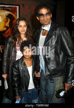 Mario Van Peebles and Wife at the World Premiere of "Miami Vice" held ...
