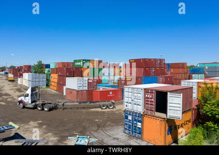 Detroit, Michigan - Shipping containers at ContainerPort Group's ...