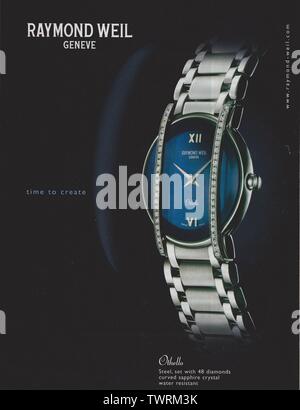 poster advertising Raymond Weil Geneve watch, in paper magazine from ...
