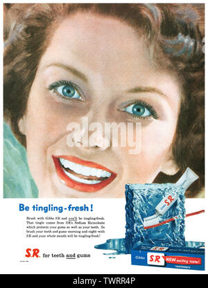 1958 British advertisement for SR Toothpaste Stock Photo - Alamy