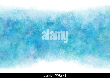 pastel color blue water wave, natural grunge watercolor paint ocean ...