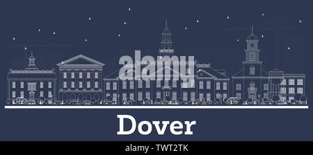 Dover Delaware city skyline vector silhouette illustration Stock Vector ...