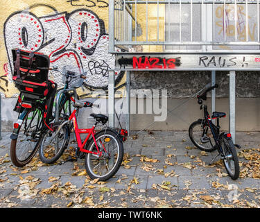 Anti Nazi Graffiti on a Wall in Dorsoduro District of Venice Stock ...
