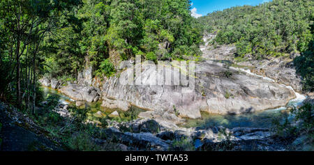 Scenic view of Clamshell Falls at Behana Gorge, Wooroonooran National ...
