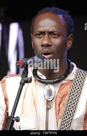 Sefton Park, Liverpool, UK. 23rd June, 2019. Keyboard player with ...