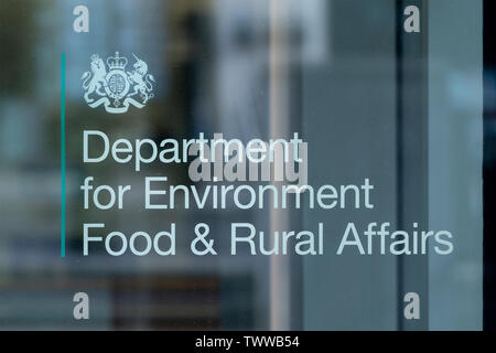 Sign at the headquarters for DEFRA Department for Environment Food and ...