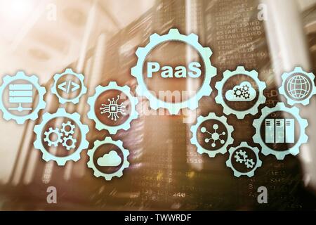 Platform as a service PaaS - cloud computing services concept. Server ...