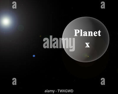 Planet X and the solar system, illustration. Planet X is a hypothetical ...