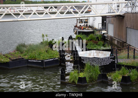 Recycled Park a floating park made of recycled plastic on the River ...