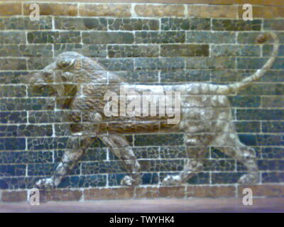 Lion from the Processional Way in Babylon (Iraq), Neo-Babylonian Period ...