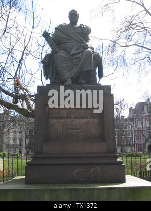 Charles James Fox Statue, Bloomsbury Square, a bronze statue by Stock ...