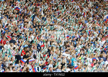 Hundreds of people during the soccer match between the Basque and ...