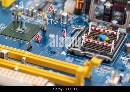Computer motherboard creative toy characters pictures Stock Photo - Alamy