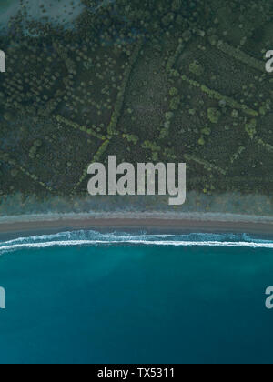 Indonesia, Sumbawa Island, Maluk, Aerial view of coastal town, beach ...