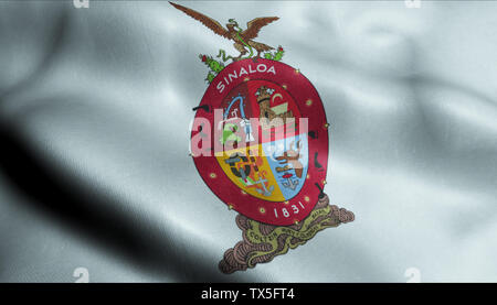 Sinaloa map with Mexican national flag illustration Stock Photo - Alamy
