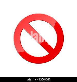 The no entry icon. Disallowed and danger, warning symbol. Flat Stock ...