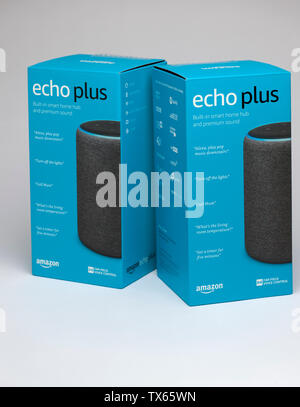 Amazon alexa echo plus second generation Stock Photo - Alamy