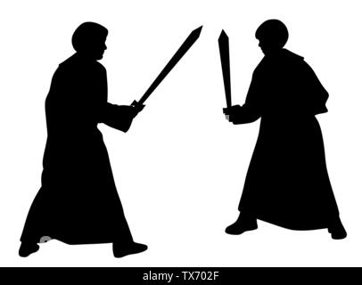 Two boys playing sword fight Stock Vector Image & Art - Alamy