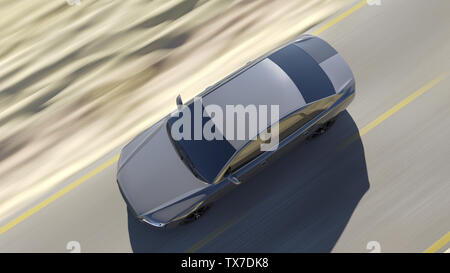 3d rendered illustration of a fast car on the road Stock Photo - Alamy