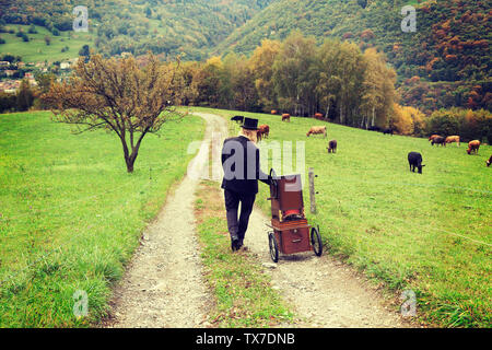 fulvous man with organ outdoors Stock Photo - Alamy