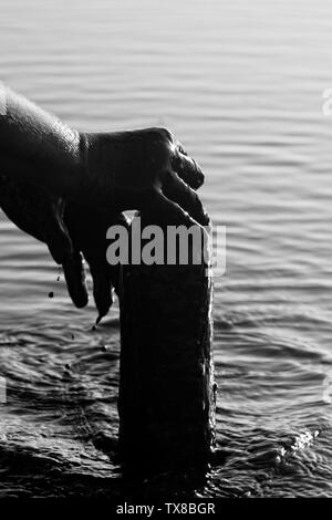 Amateur Spa treatment (mud baths, balneotherapeutic) is in a plastic ...