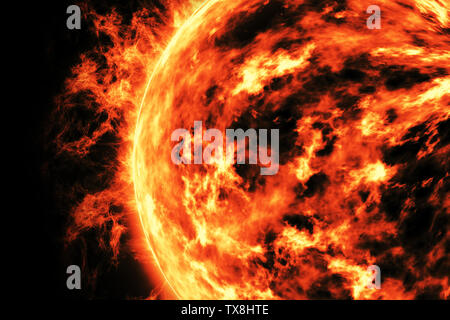 Three-dimensional rendering, fireball with black background Stock Photo ...