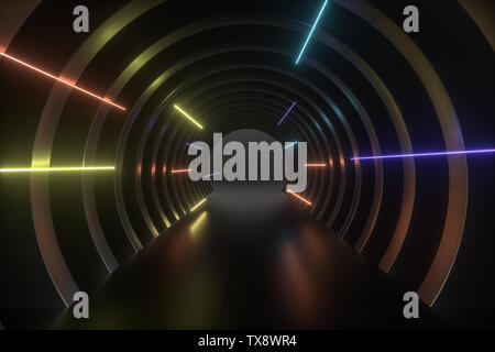 Three-dimensional rendering, curve channels with scattering luminous ...