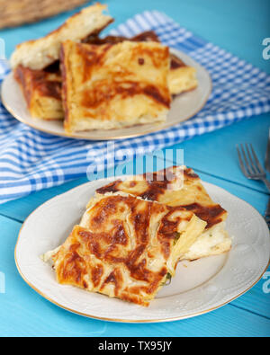 Turkish Tepsi Boregi, Round Borek, Tray pastry (Turkish name; rulo ...