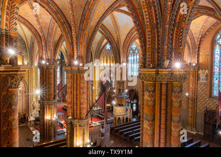 Budapest, NOV 9: Interior view of the famous Matthias Church on NOV 9 ...