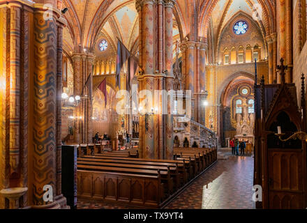Budapest, NOV 9: Interior view of the famous Matthias Church on NOV 9 ...