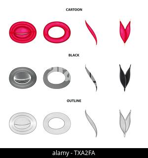 Isolated object of fiber and muscular logo. Set of fiber and body ...