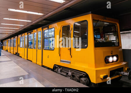 The metro in Budapest, the capital of Hungary. It is the third oldest ...