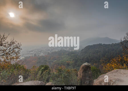 City, wild, starry sky, winter snow, Milky Way Stock Photo - Alamy