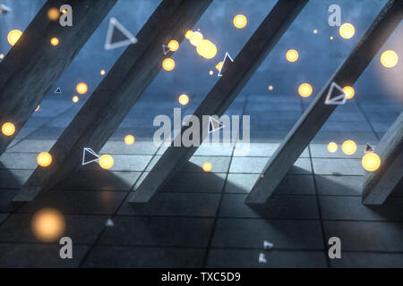 Three-dimensional rendering, fireflies in a dark room Stock Photo - Alamy