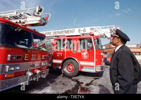 St Louis Fire Department ladder truck fire engine Missouri Stock Photo ...