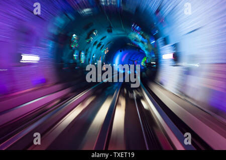 futuristic super speed traffic blur motion in tunnel Stock Photo - Alamy