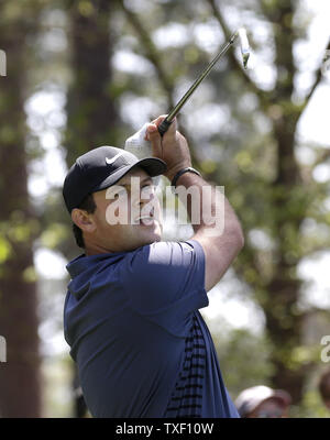 Patrick Reed hits his tee shot on the seventh hole during the first ...